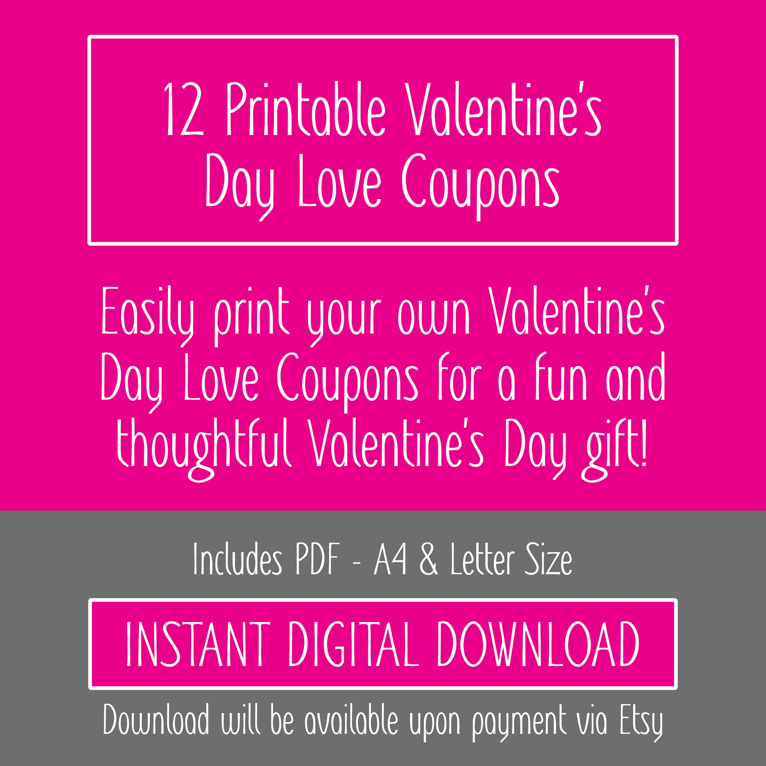 Coupons of Love / Valentine's Day Coupons / Love Coupons Printable ...