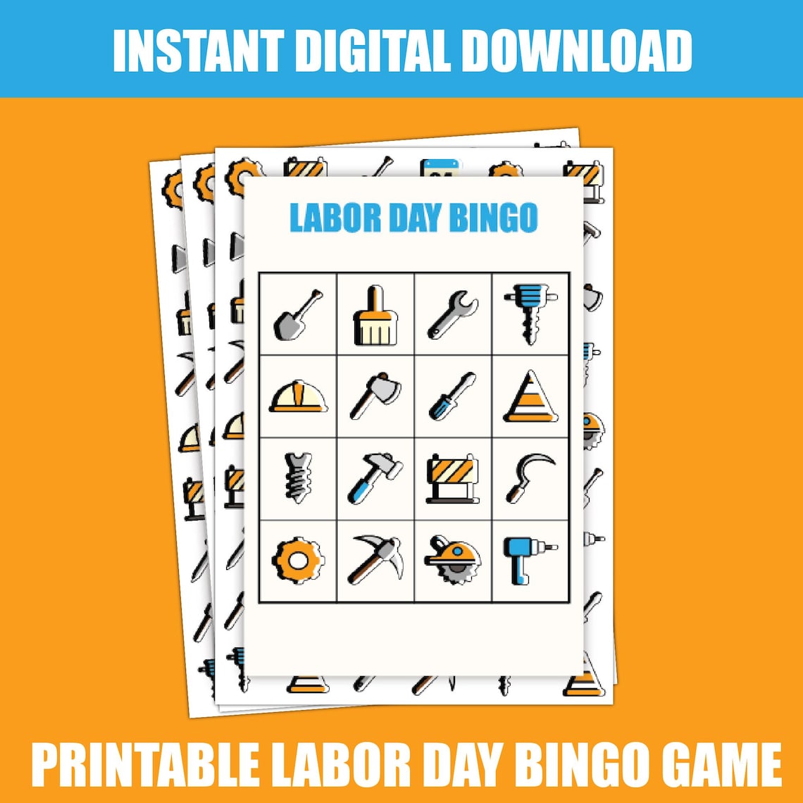 Labor Day Bingo Game Instant Download Labor Day Bingo Game Card ...
