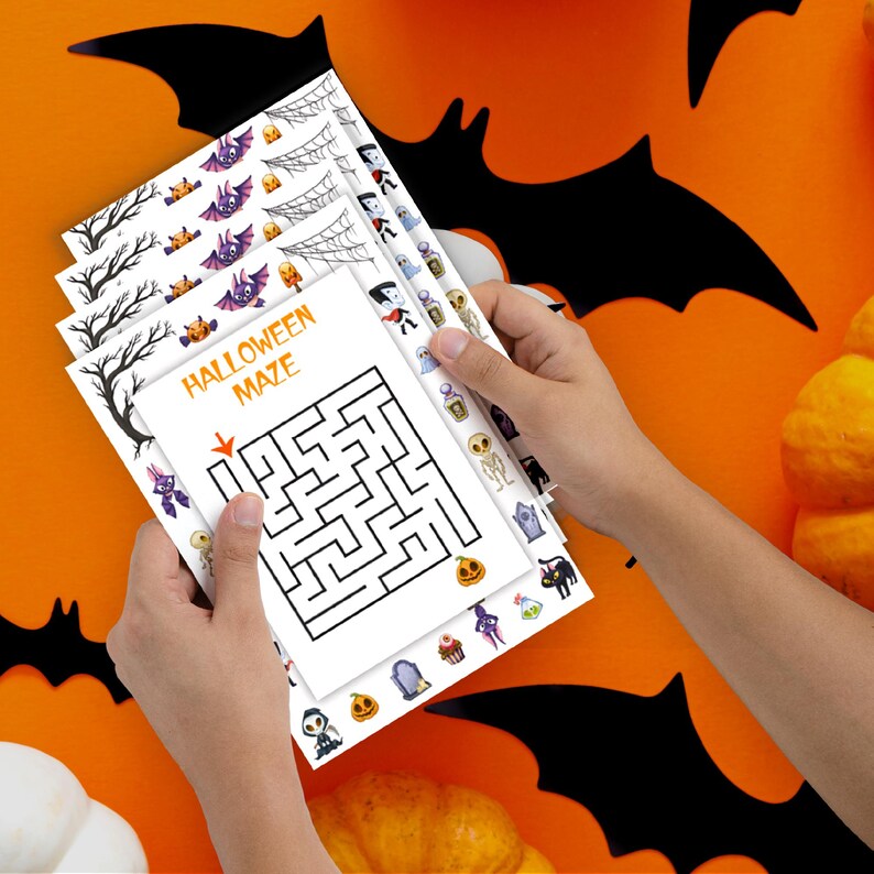 Halloween Party Games Printable Maze Fun & Easy Halloween Maze Game ...