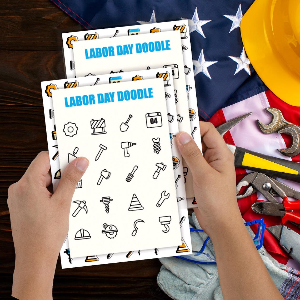 Labor Day Doodle Card Instant Download Labor Day Doodle Card Printable ...