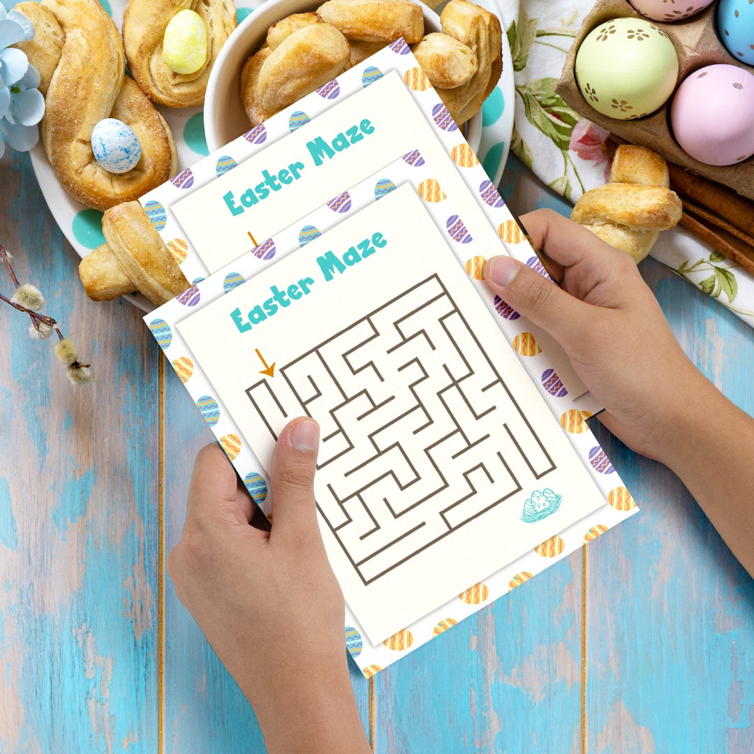 Easter Printable Maze Game Card Instant Download - Easter-family-game ...