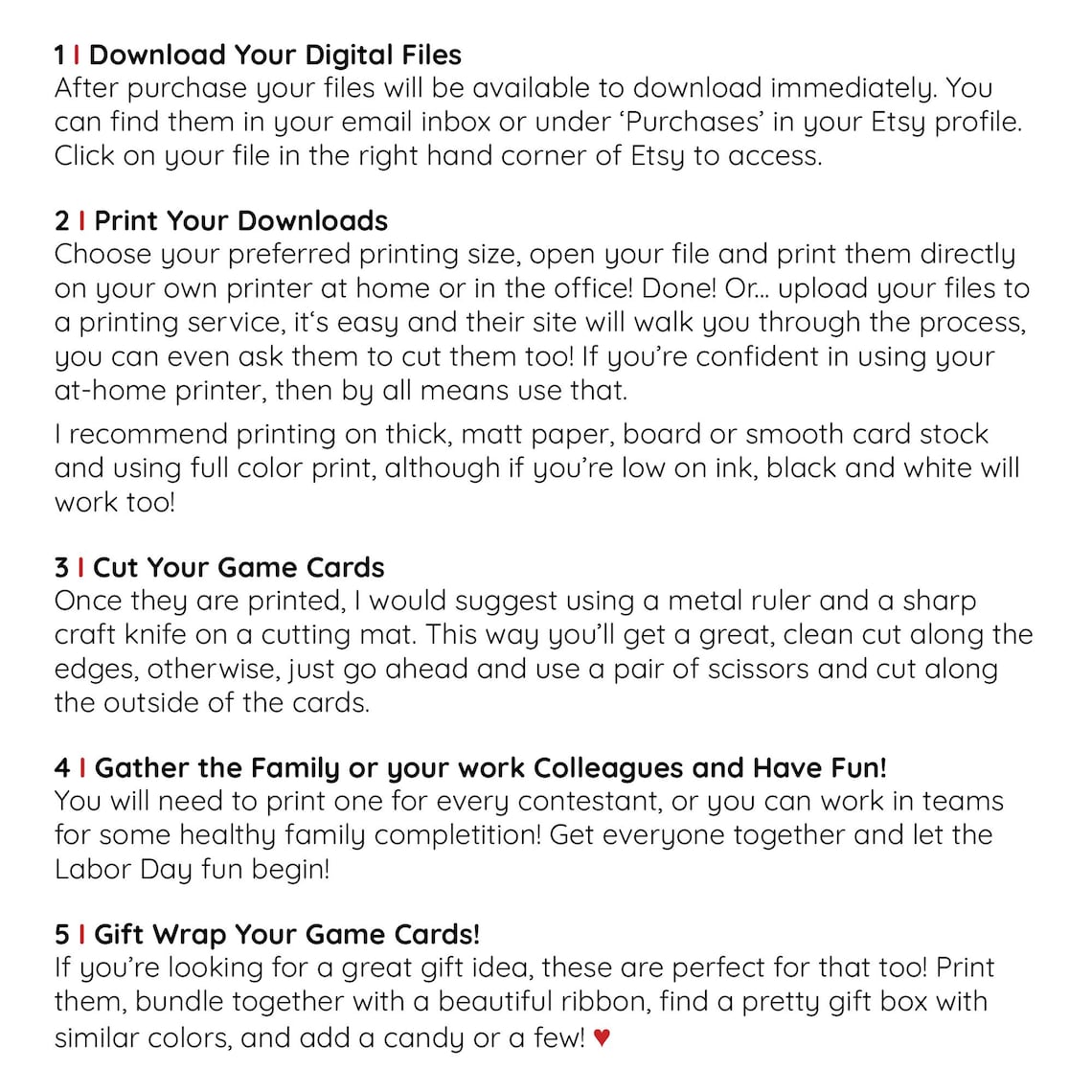 Labor Day Bingo Game Instant Download Labor Day Bingo Game Card ...