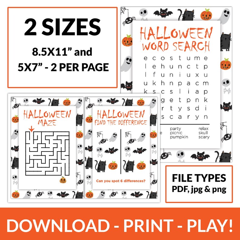 12 Halloween Party Games Bundle Spooky Printable Fun for Kids, Adults ...