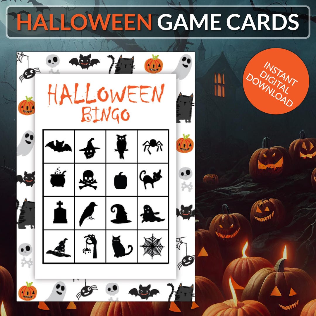 Halloween Bingo Party Games Printable Fun & Easy Halloween Bingo Game ...