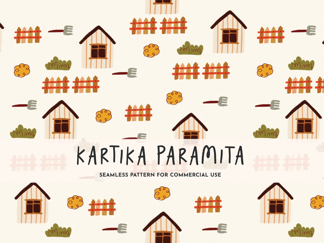 Farm House Pattern Garden Seamless Pattern Repeat Pattern - Etsy