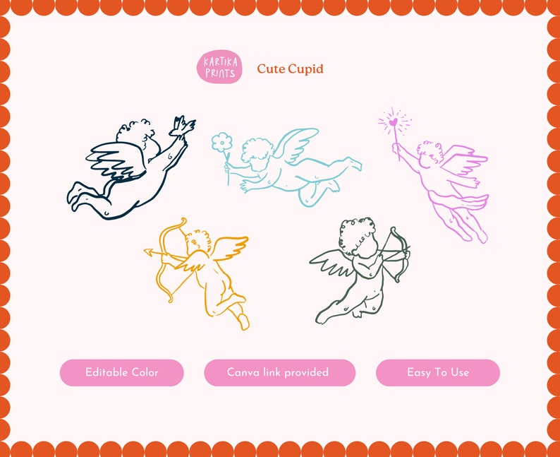 Hand Drawn Cupid Illustration: SVG, PNG Files (digital Download) - Etsy