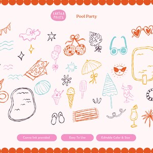 Pool Party Illustration SVG PNG Bundle - Hand Drawn Swimming Pool ...