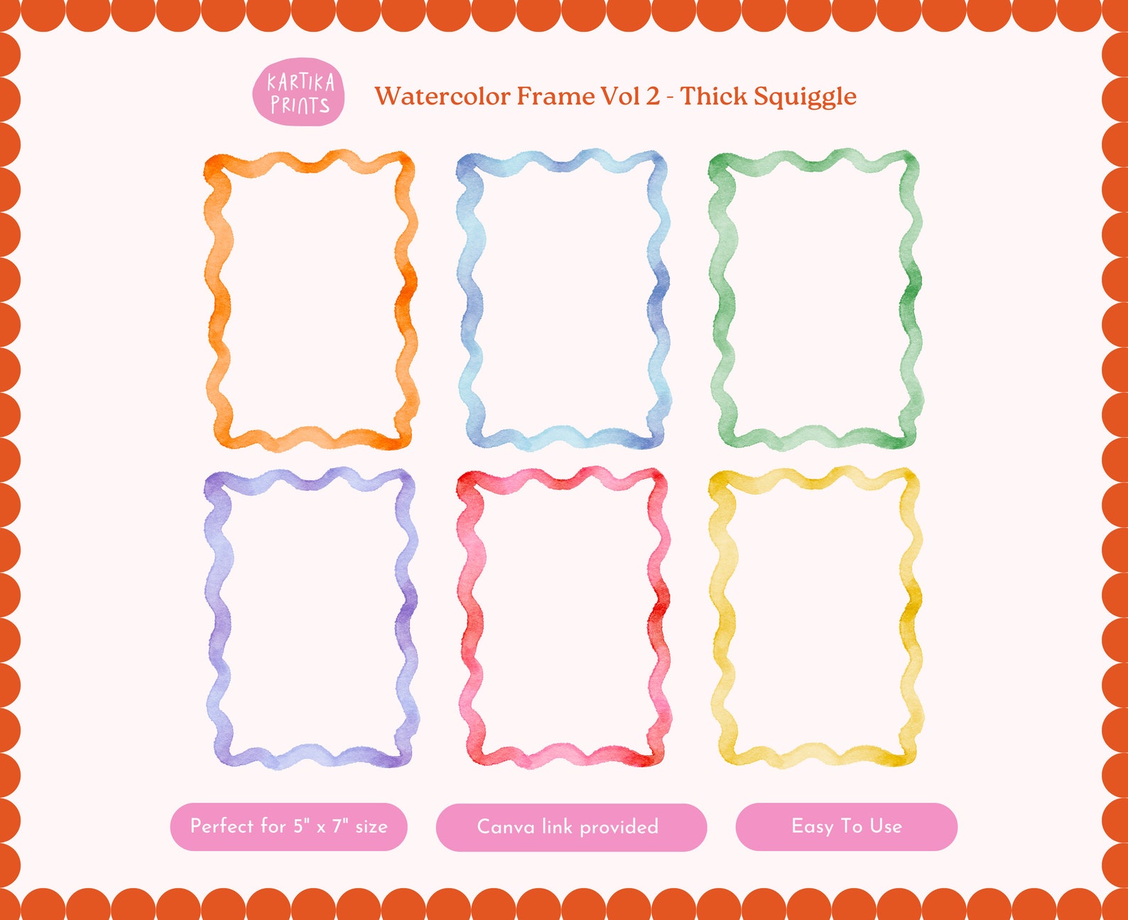 Hand Drawn Border Frame Illustration PNG, Wavy Border With Bow in PNG ...