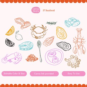 Hand-drawn Seafood Illustration Bundle: Fish, Shrimp, Oyster SVG PNG ...