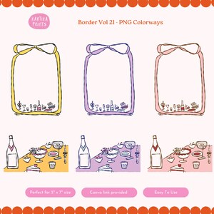 Hand Drawn Dinner Menu Border Frame: SVG PNG Clipart Canva Editable ...