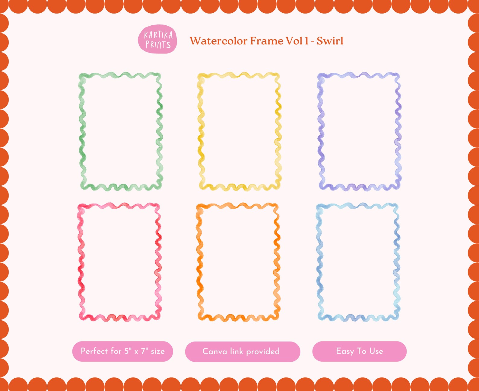 Hand Drawn Border Frame Illustration PNG, Wavy Border With Bow in PNG ...