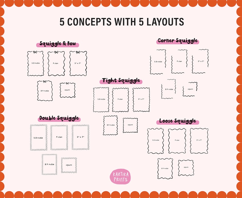 Hand Drawn Wavy Border Illustration: Squiggle Frame SVG PNG (digital ...