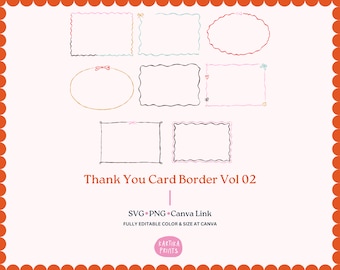 Hand Drawn Bow Border Frame Illustration PNG, Wavy Border With Bow in ...