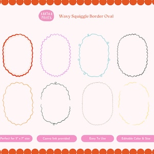 Wavy Border Frame Illustration: Hand-drawn SVG PNG Bundle (digital ...