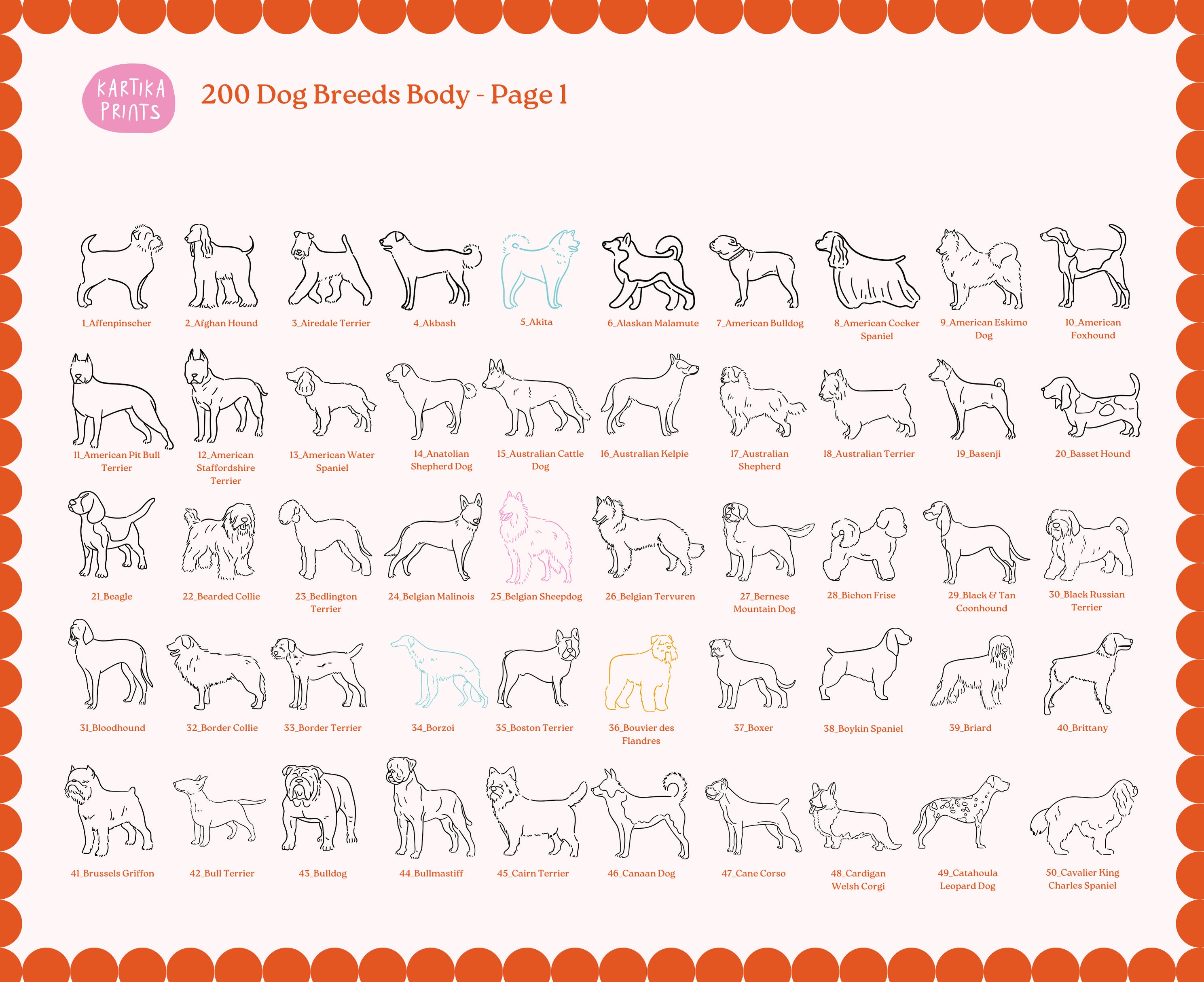 Dog Breed Body Illustration SVG PNG Bundle - Hand Drawn Dog Body ...