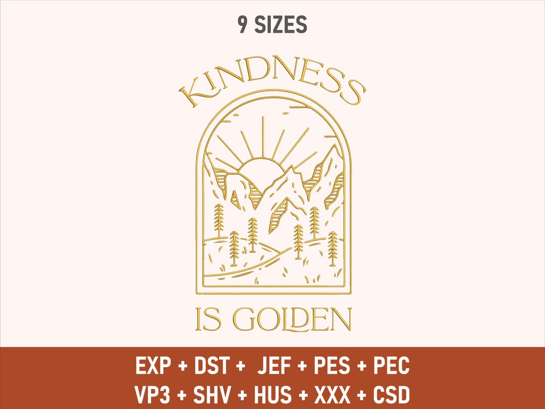 Be Kind Embroidery, Kindness Design, Inspirational Embroidery, Positive ...