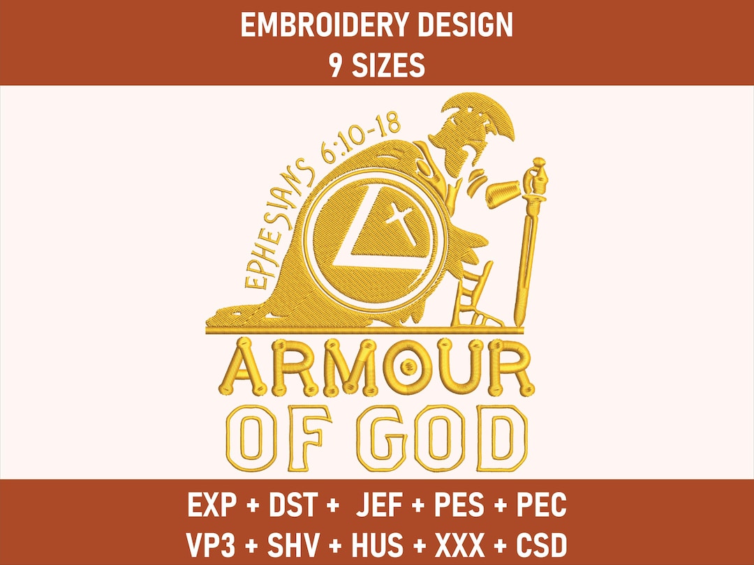 Armour of God Embroidery Design, Christian Art, Knight Embroidery ...
