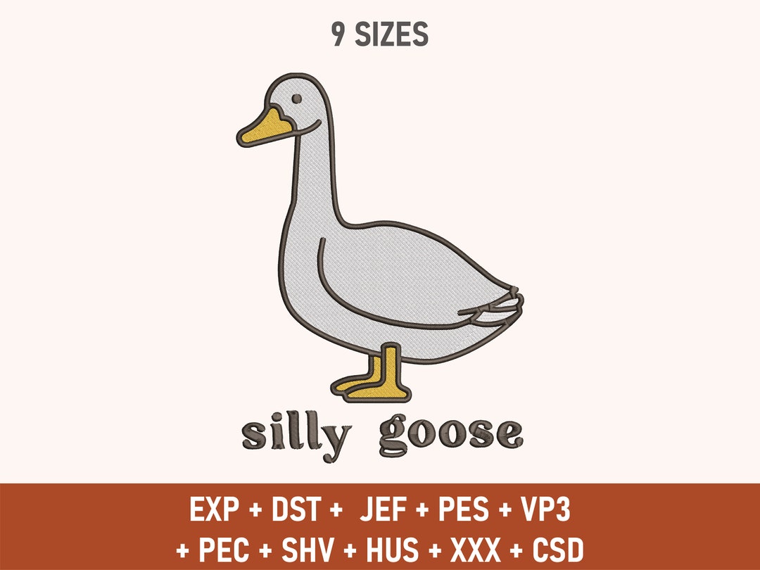 Embroidered Silly Goose, Goose Design, Goose Embroidery, Silly Goose ...