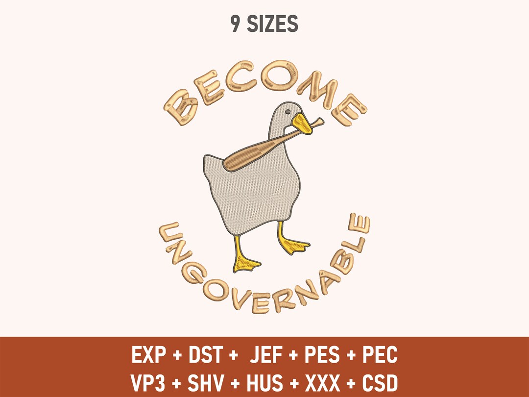 Become Ungovernable Goose Machine Embroidery Design, Goose With Knife ...