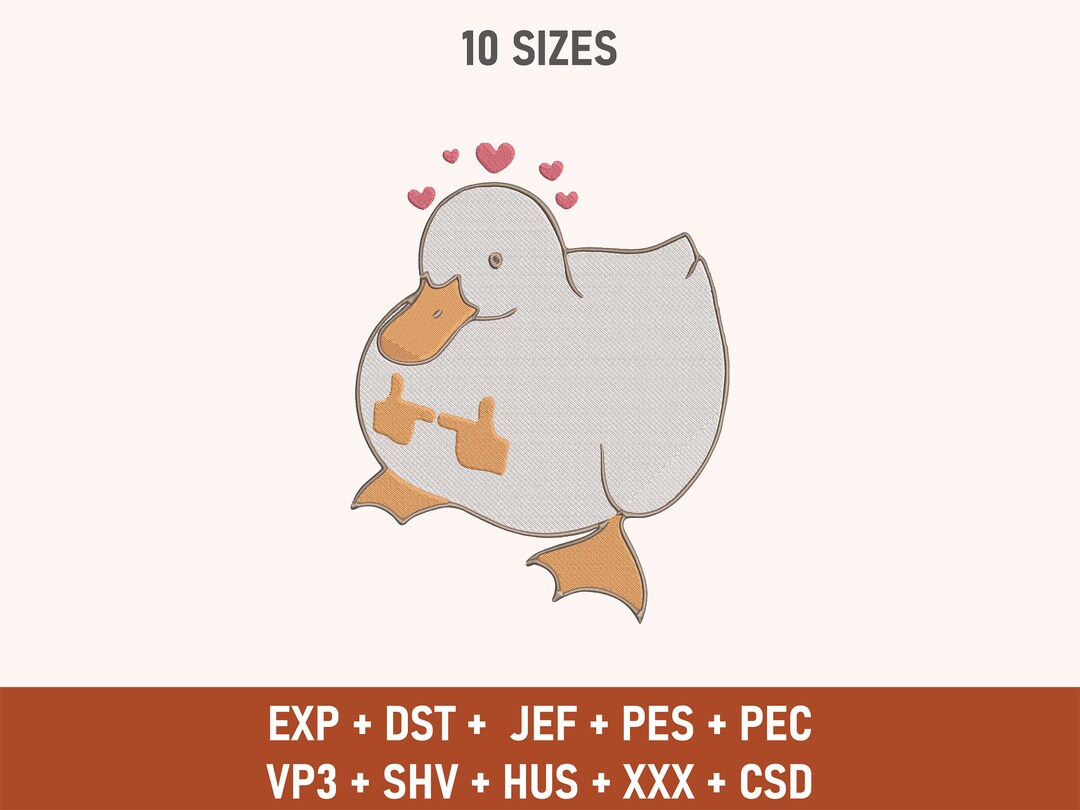 Shy Duck Machine Embroidery Design, Silly Goose, Funny Gift, Funny Goose, Funny Duck ...