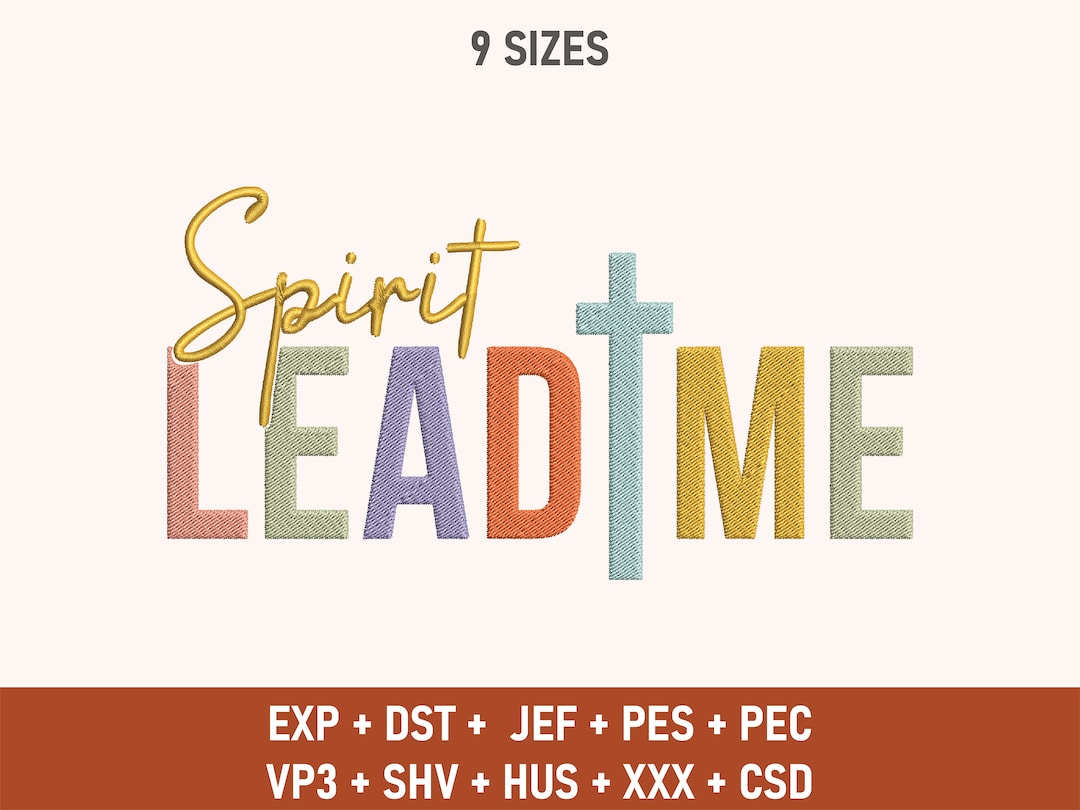 Spirit Lead Me Machine Embroidery Design, Christian Quote Embroidery ...