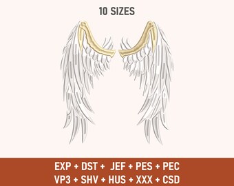 Wing Embroidery Design Instant Download - Etsy
