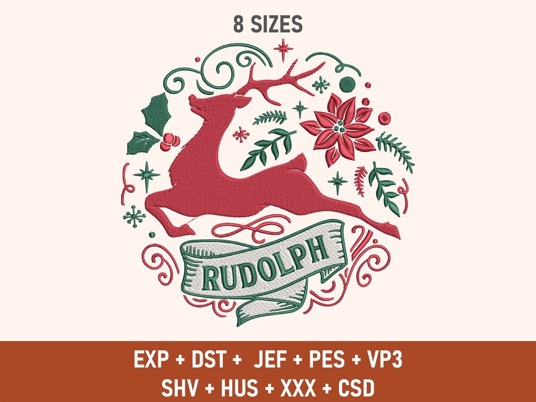 Christmas Embroidery Designs, Rudolph Embroidery, Friend Embroidery ...