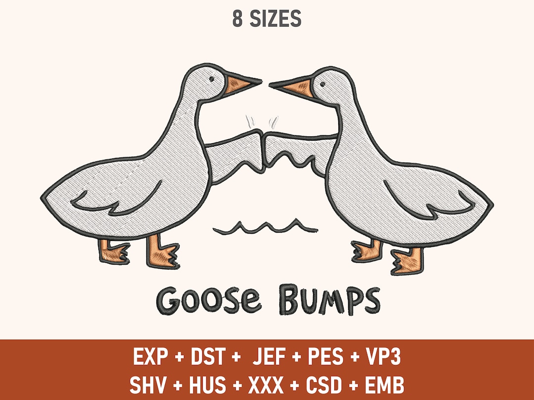Embroidered Goose Bumps, Goose Bumps, Embroidered Goose, Silly Goose ...