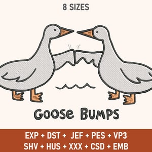 Embroidered Goose Bumps, Goose Bumps, Embroidered Goose, Silly Goose ...