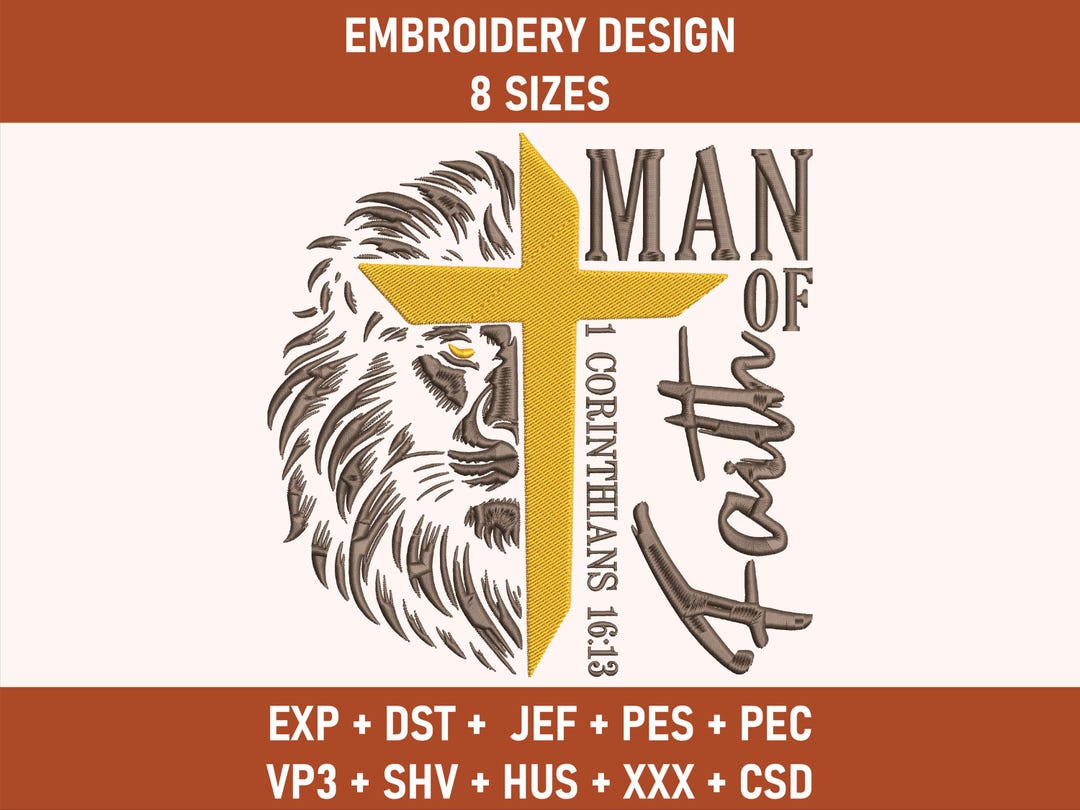 Man of Faith Embroidery Design, Christian Faith, Bible Verse Embroidery ...