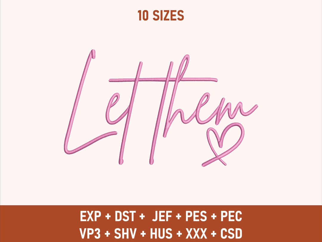 Let Them Machine Embroidery Design, Christian Embroidery, Embroidery ...