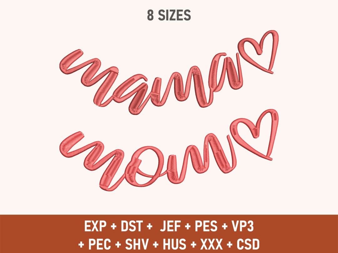 Curved Mama Machine Embroidery Design, Mama Collar Embroidery Design ...