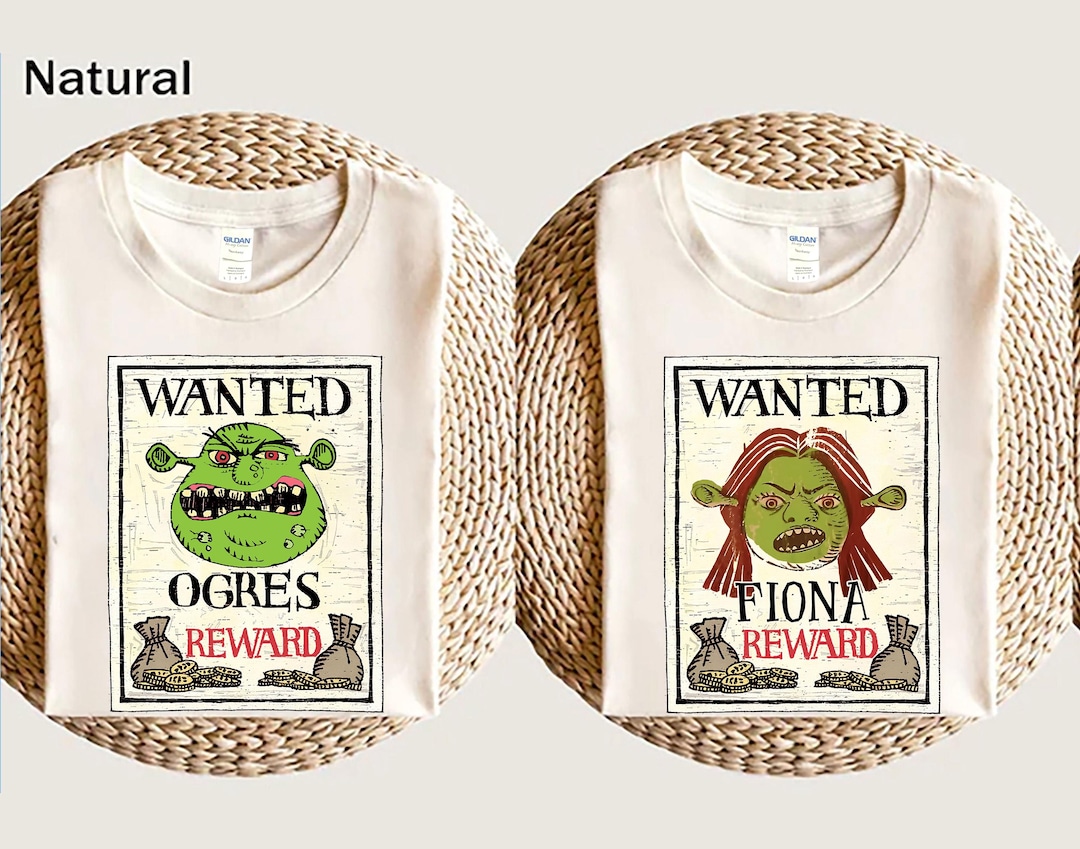 Funny Shrek and Fiona Wanted Ogres Reward Shirt, Halloween Costume ...