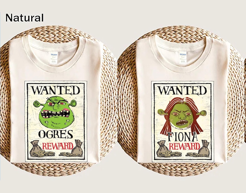Funny Shrek and Fiona Wanted Ogres Reward Shirt, Halloween Costume ...