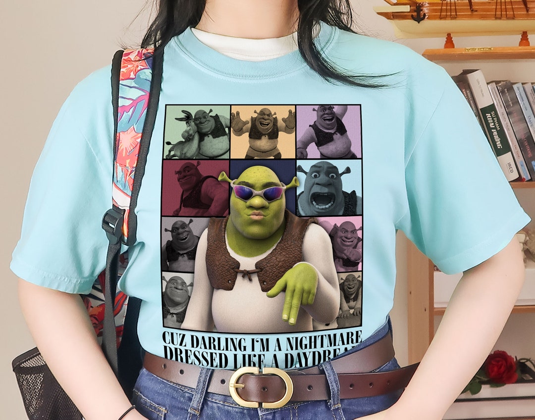 Shrek Face Memes Shirt Cuz Darling I'm a Nightmare Sassy Shrek Shirt ...