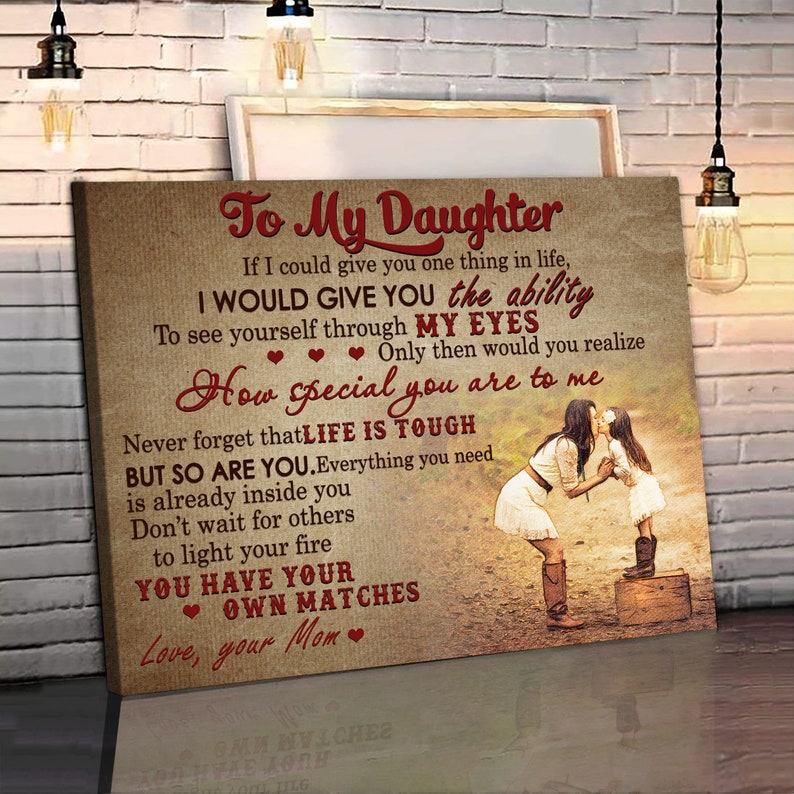 To My Daughter Personalized Daughter Canvas, Custom Canvas Wall Decor ...