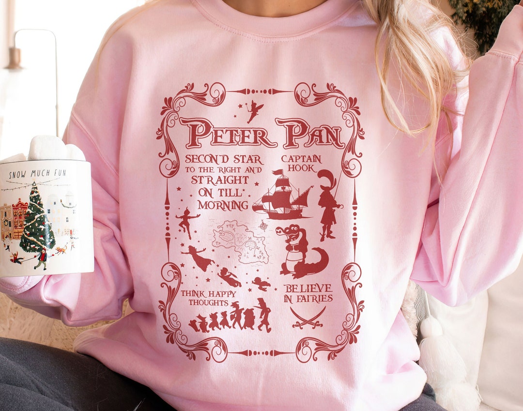 Retro Peter Pan Items Disneyland Sweatshirt, Vintage Disney Cartoon ...