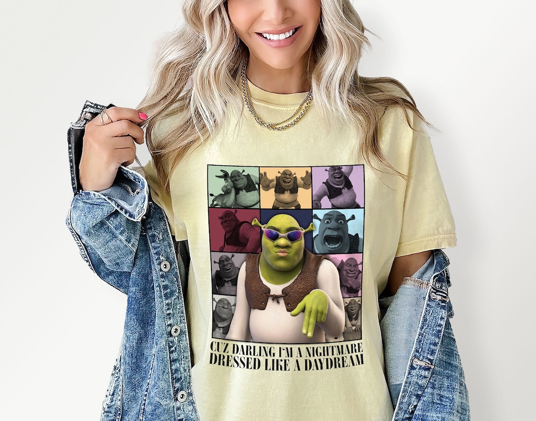 Shrek Face Memes Shirt Cuz Darling I'm a Nightmare Sassy Shrek Shirt, Shrek Funny Trending Gift ...