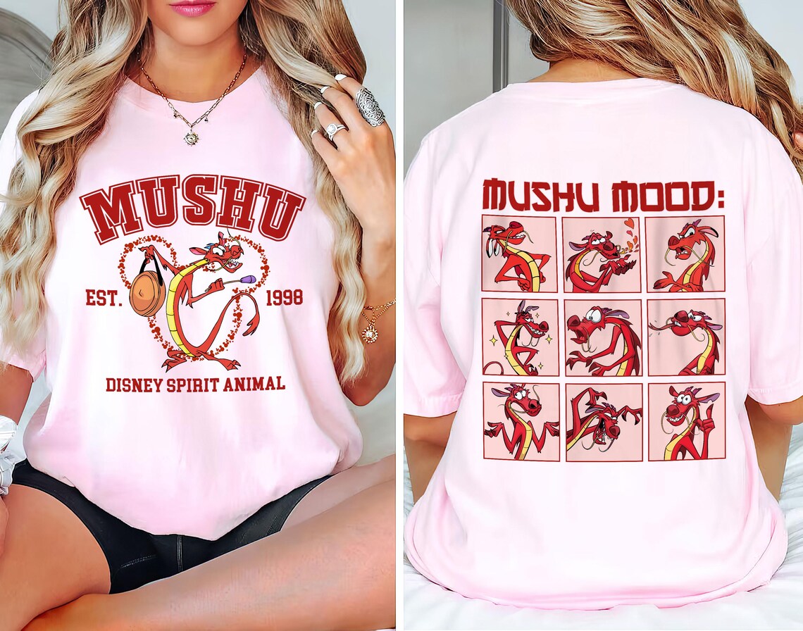 2 Sided Mushu Est 1998 Shirt, Funny Mushu Dragon Spirit Animal Shirt ...
