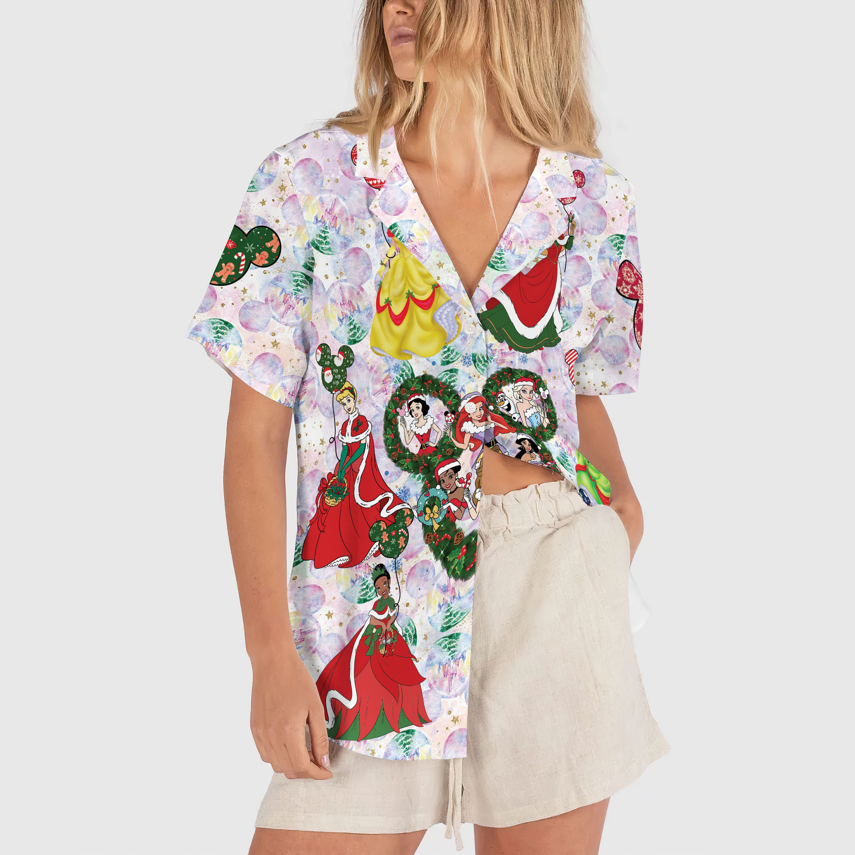 Christmas Disneyworld Princess Hawaiian Shirt, Disneyland Aloha Shirt ...