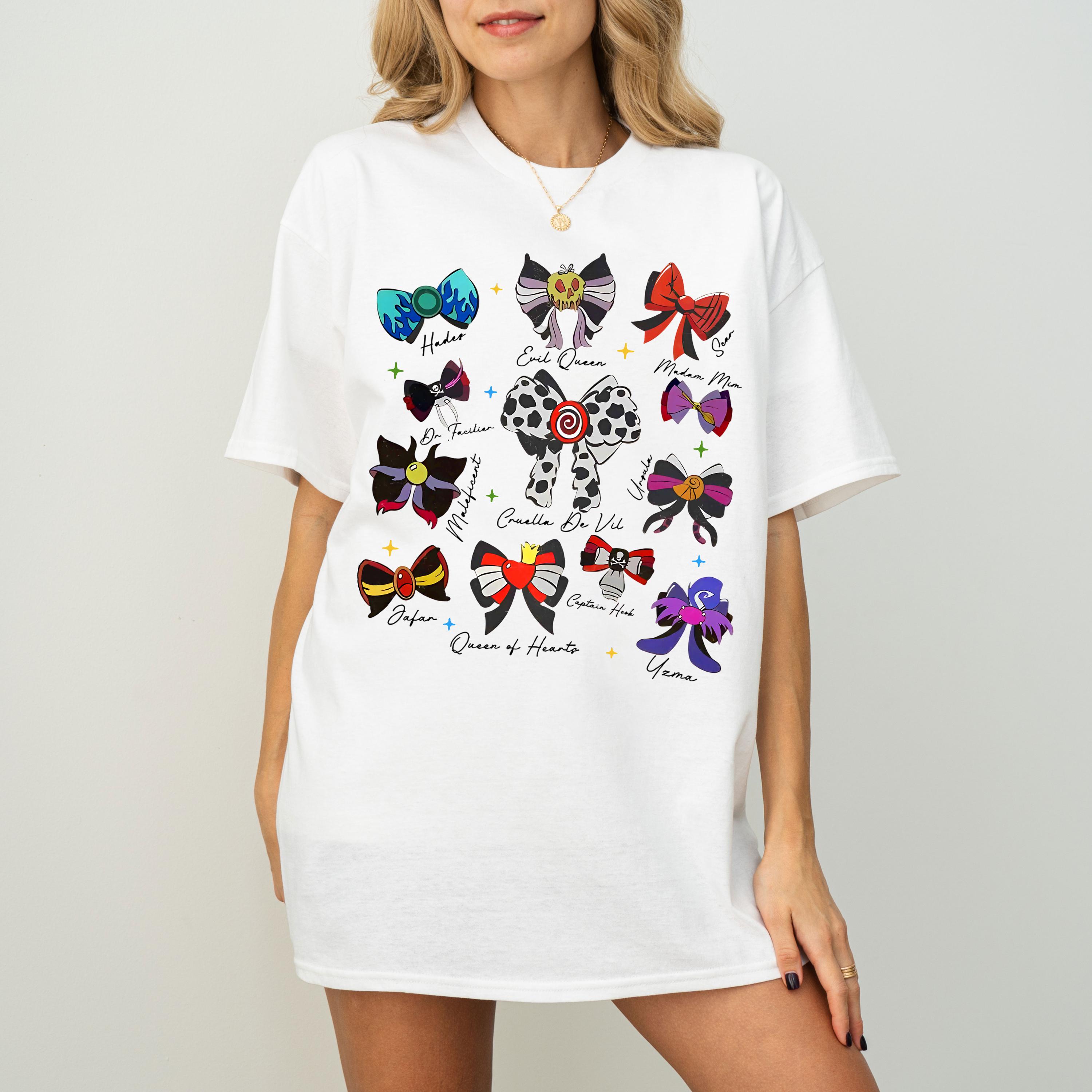 Villains Characters Coquette Bows Shirt, Ursula Maleficent Evil Queen ...