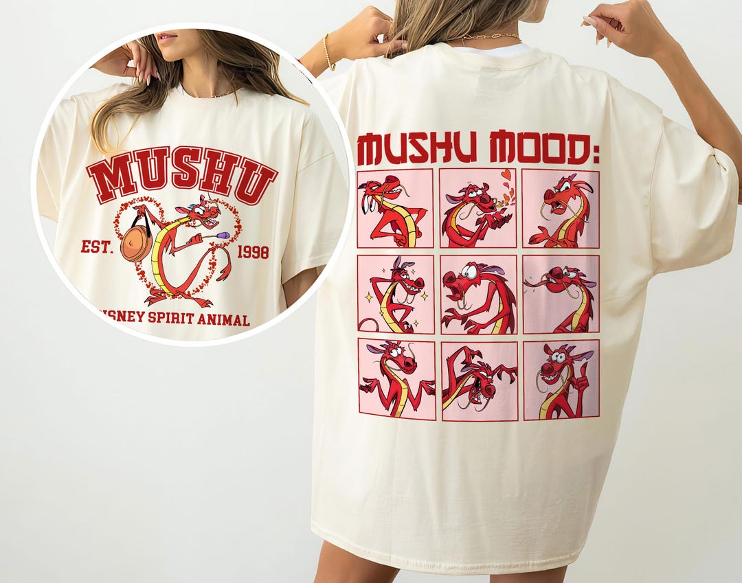 2 Sided Mushu Est 1998 Shirt, Funny Mushu Dragon Spirit Animal Shirt ...