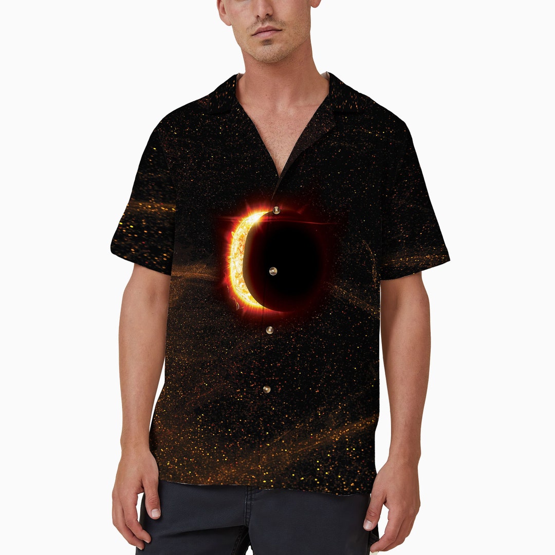 Total Solar Eclipse Hawaiian Shirt, Sun and Moon Aloha Hawaii Shirt ...
