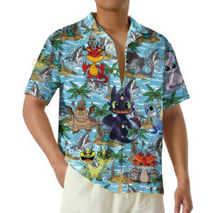 Dragon Hawaii Vacation Shirt, How to Train Your Dragon Teal Hawaiian ...