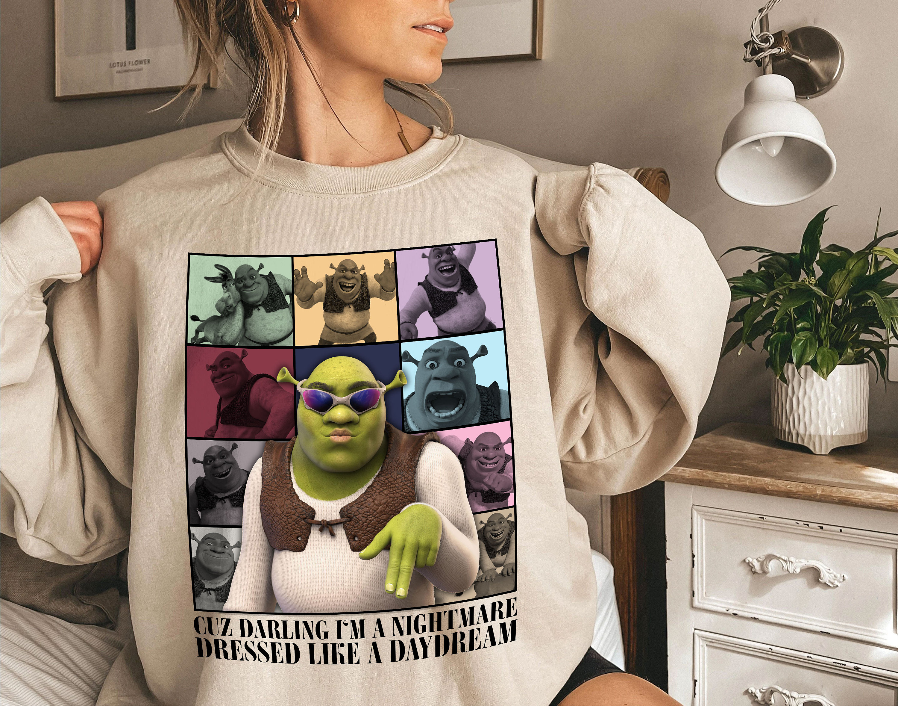 Shrek Face Memes Shirt Cuz Darling I'm a Nightmare Sassy Shrek Shirt, Shrek Funny Trending Gift ...