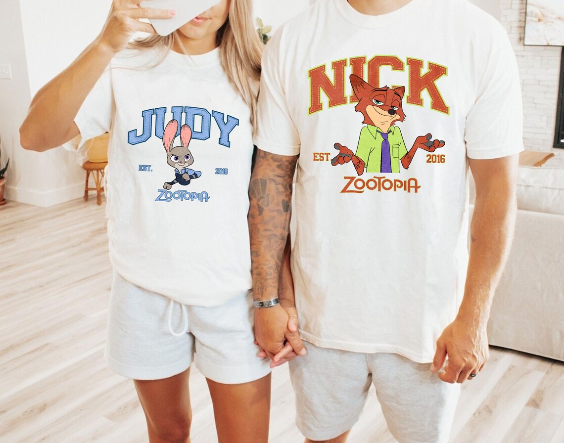 Nick Wilde & Judy Hopps Zootopia2 Movie Matching Couple Shirts, Gary De ...