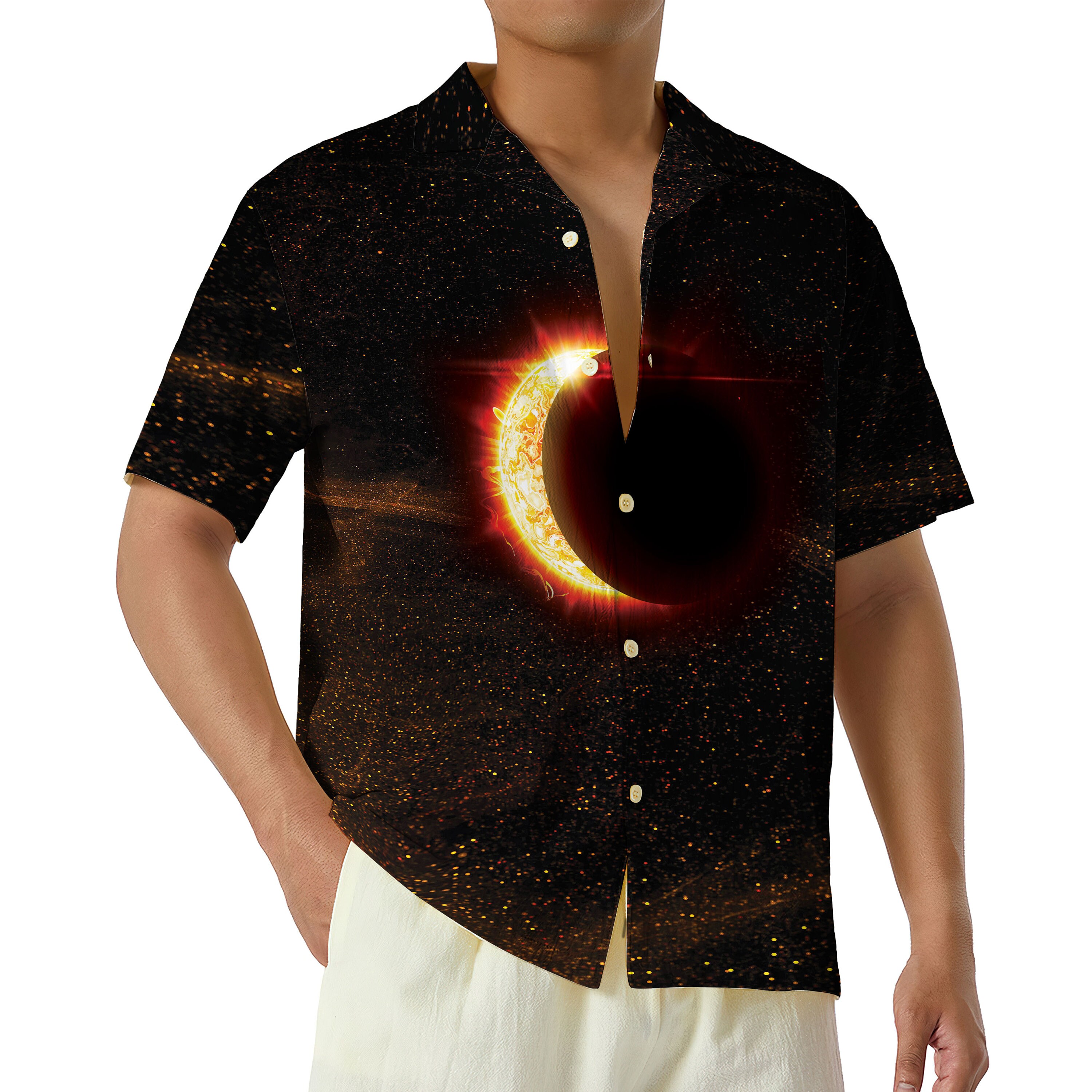 Total Solar Eclipse Hawaiian Shirt, Sun and Moon Aloha Hawaii Shirt ...