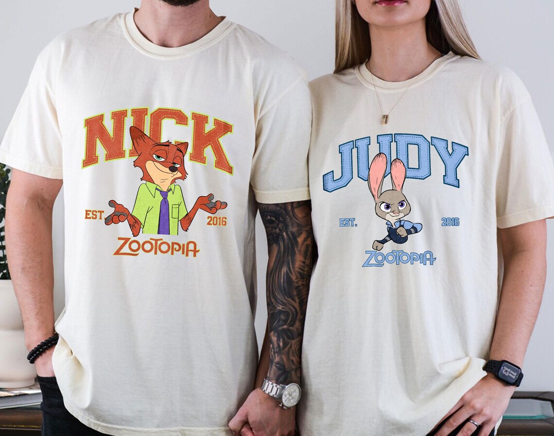 Nick Wilde & Judy Hopps Zootopia2 Movie Matching Couple Shirts, Gary De ...