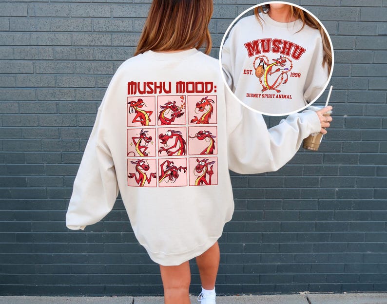 2 Sided Mushu Est 1998 Shirt, Funny Mushu Dragon Spirit Animal Shirt ...