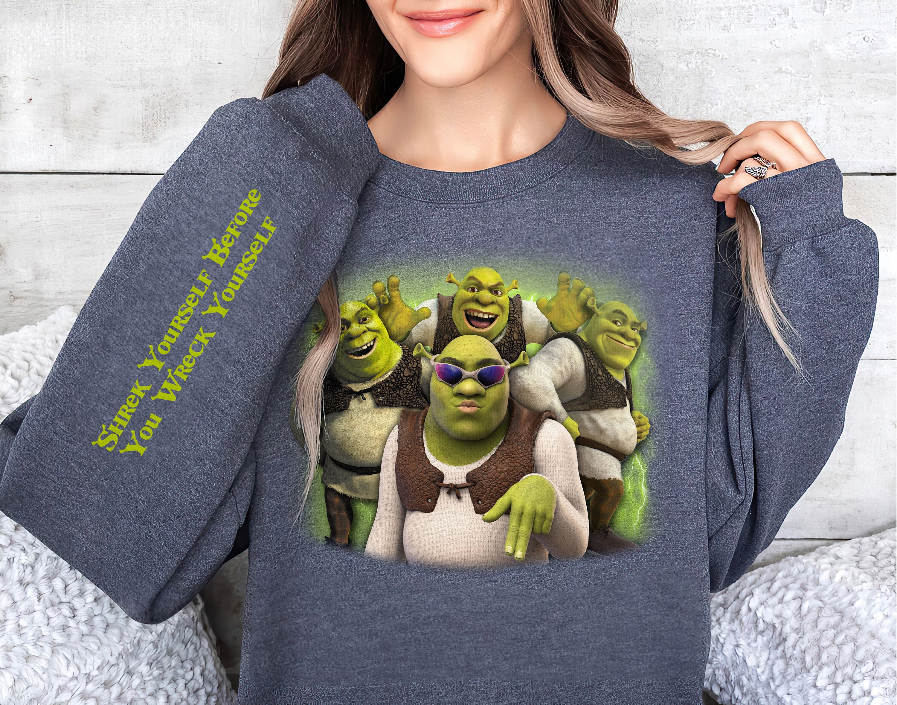 Memes Shrek Sweatshirt, Shrek Yourself Before You Wreck Yourself Shirt ...